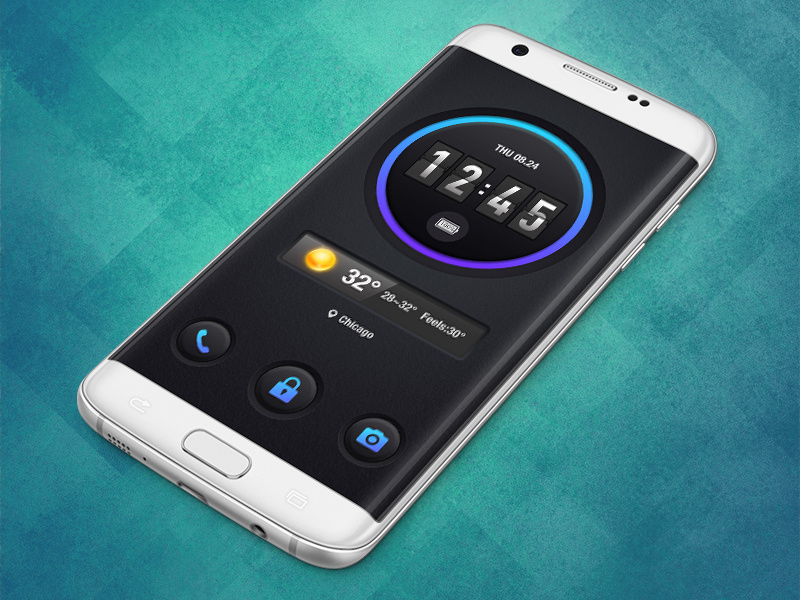 Clock and Weather Lock Screen by Sutong on Dribbble