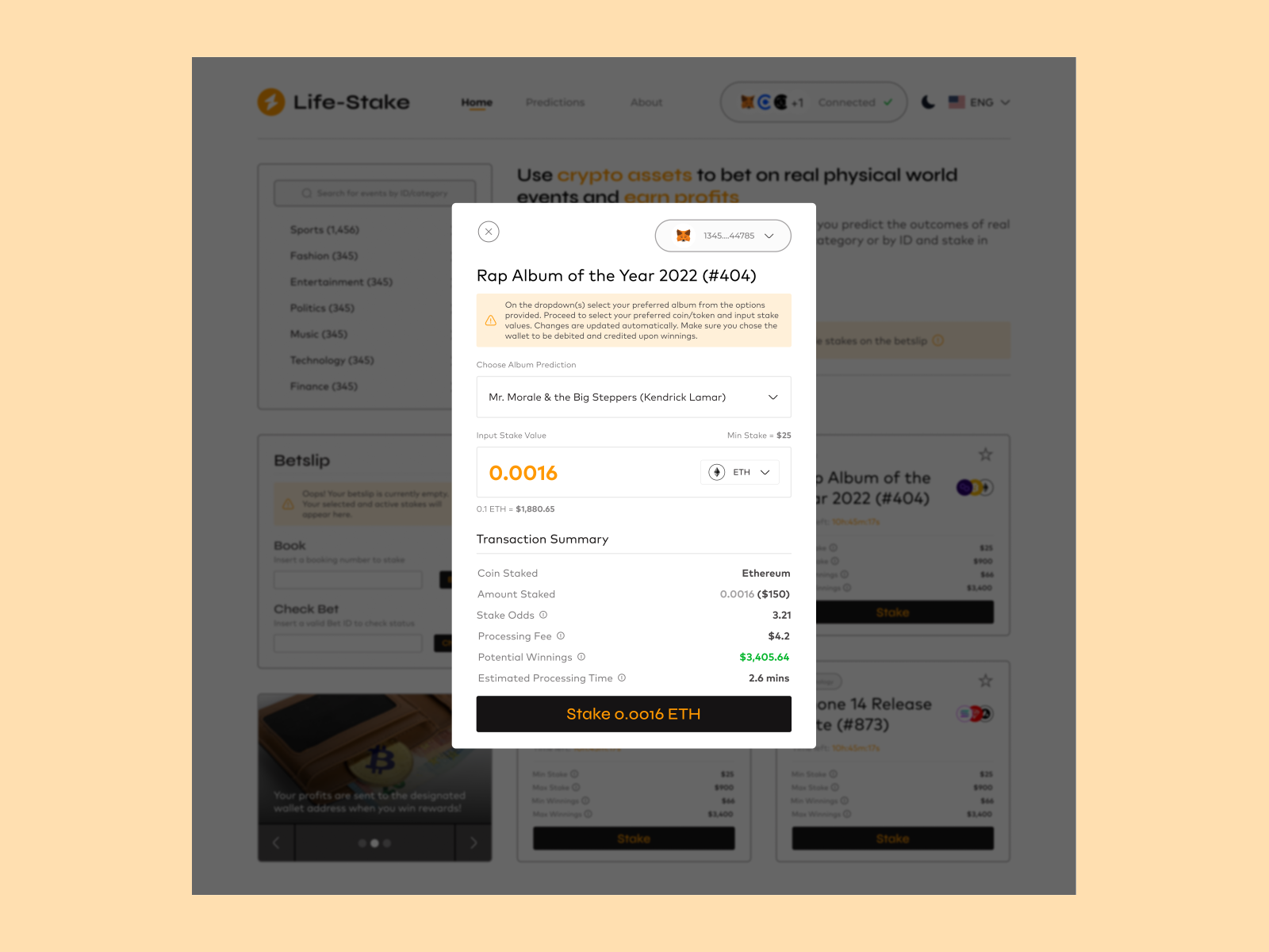 Defi Stake (Modal) by Press Man on Dribbble