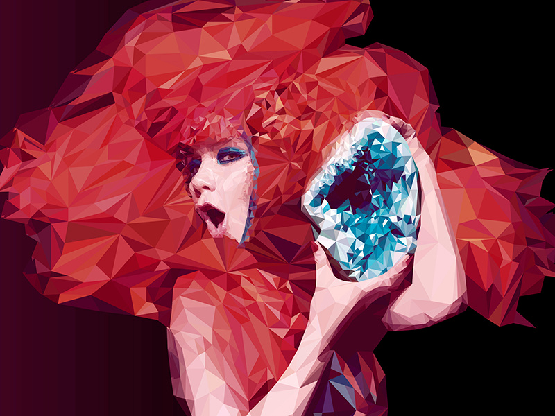 Bjork LowPoly Portrait by Giselle Manzano Ramírez on Dribbble