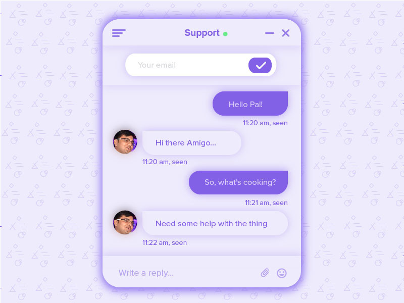 Support Chat screen by Pranjal Deep on Dribbble