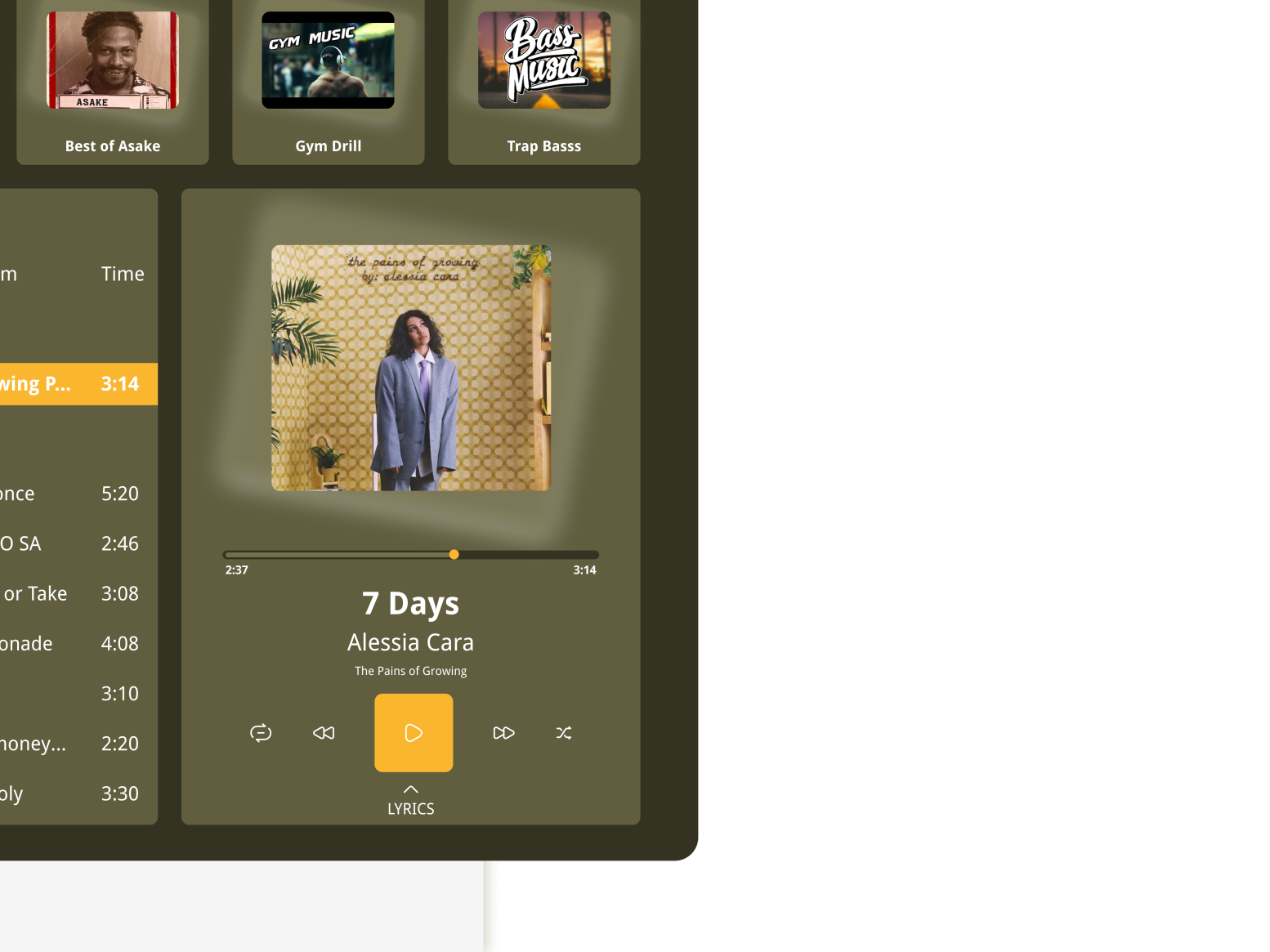 A music player Webapp by Amarachi Roseline on Dribbble