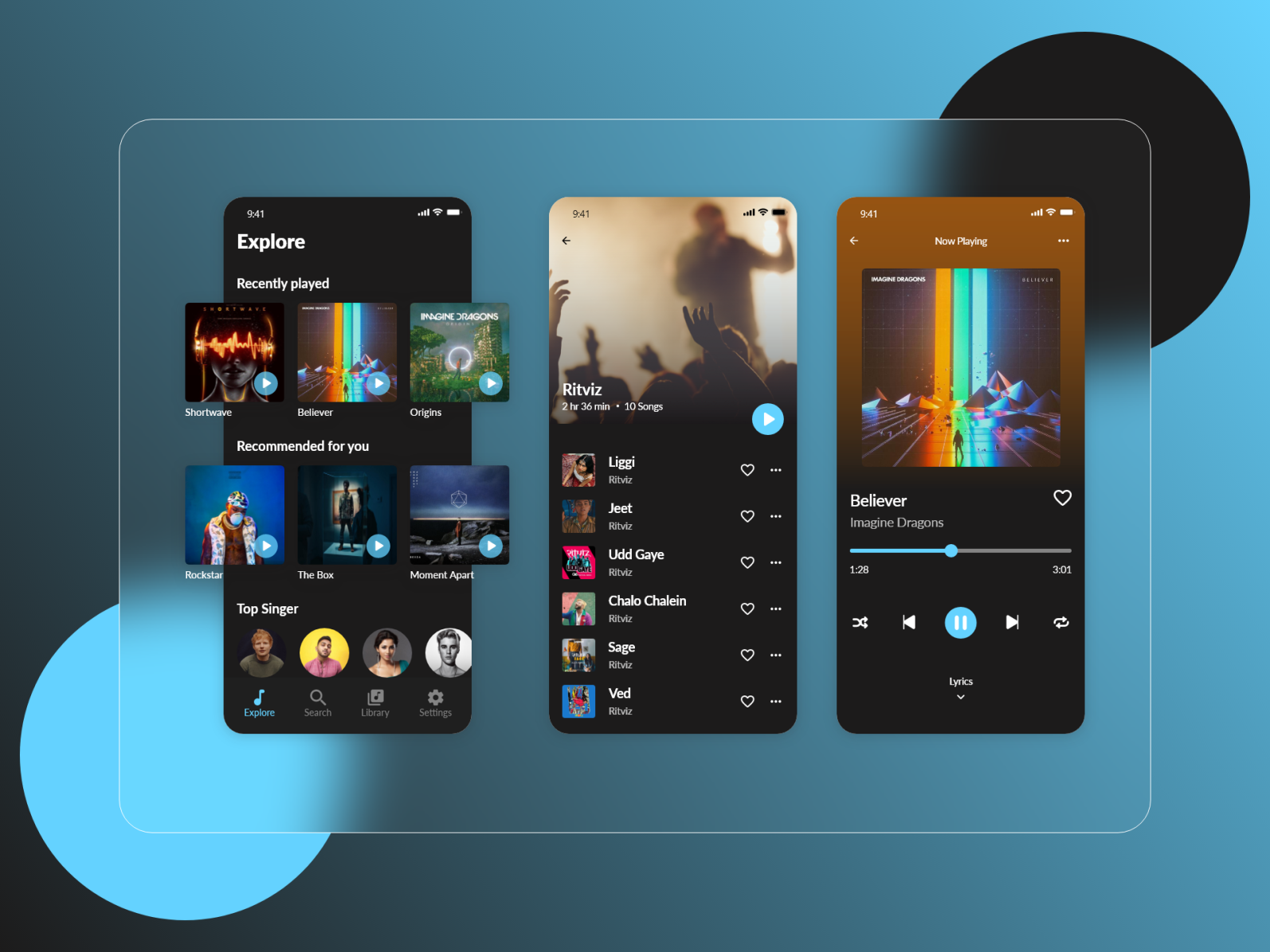 Music Player App Design by Dhaval Patoliya on Dribbble