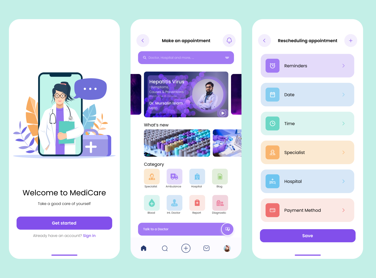 Medicare App UI by Maisha Tasnin Keya on Dribbble