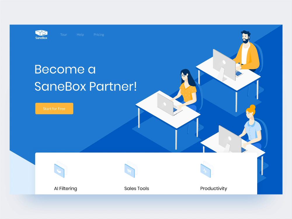 Graphics and illustrations for Sanebox email tool by Kate Dihich for ...