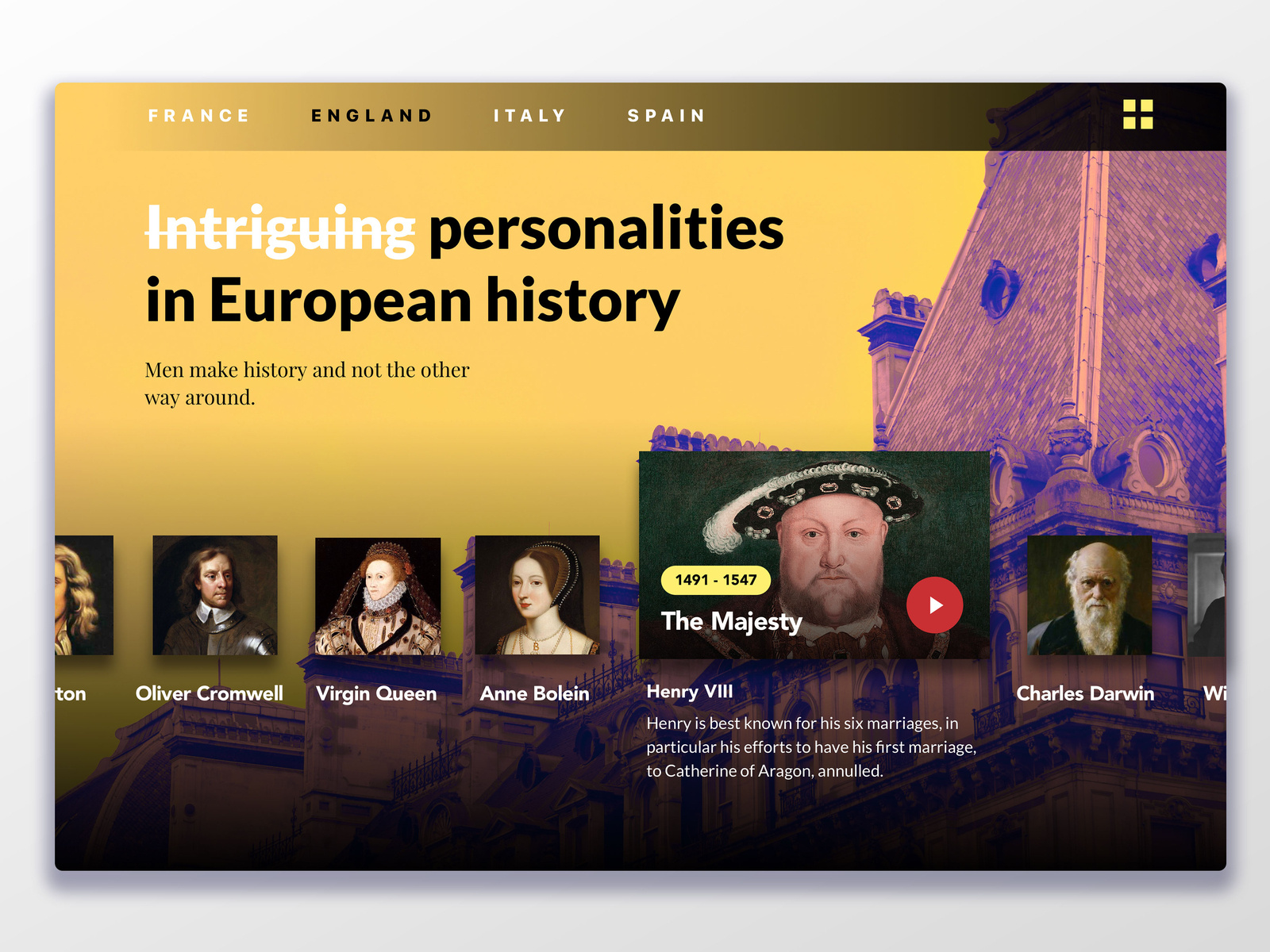 European history - web app by Ena Cabric on Dribbble