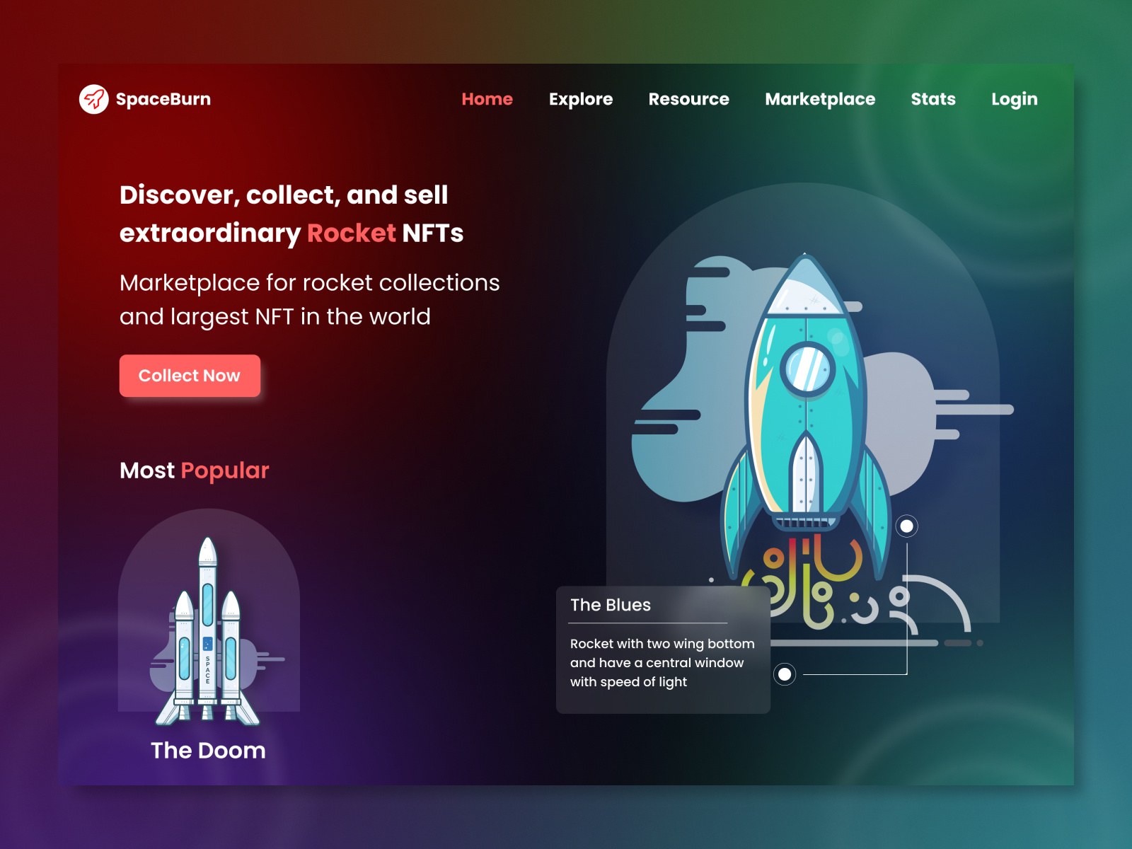 NFT Space Rocket Website by Reza Adrian on Dribbble