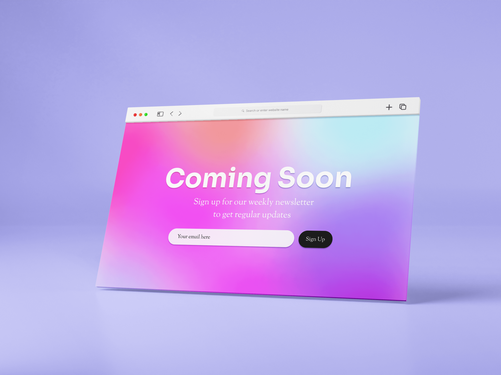 Coming Soon (Daily UI) by Amulya Jonnala on Dribbble