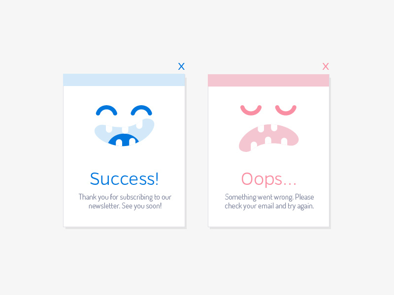 Daily UI - Day 11 - Flash Message (Success/Error) by Irene Georgiou on ...