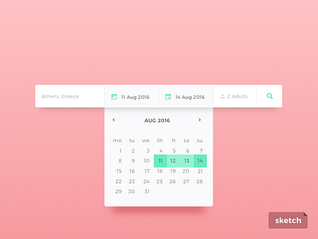 Day 80 Date Picker Freebie by Irene Georgiou on Dribbble