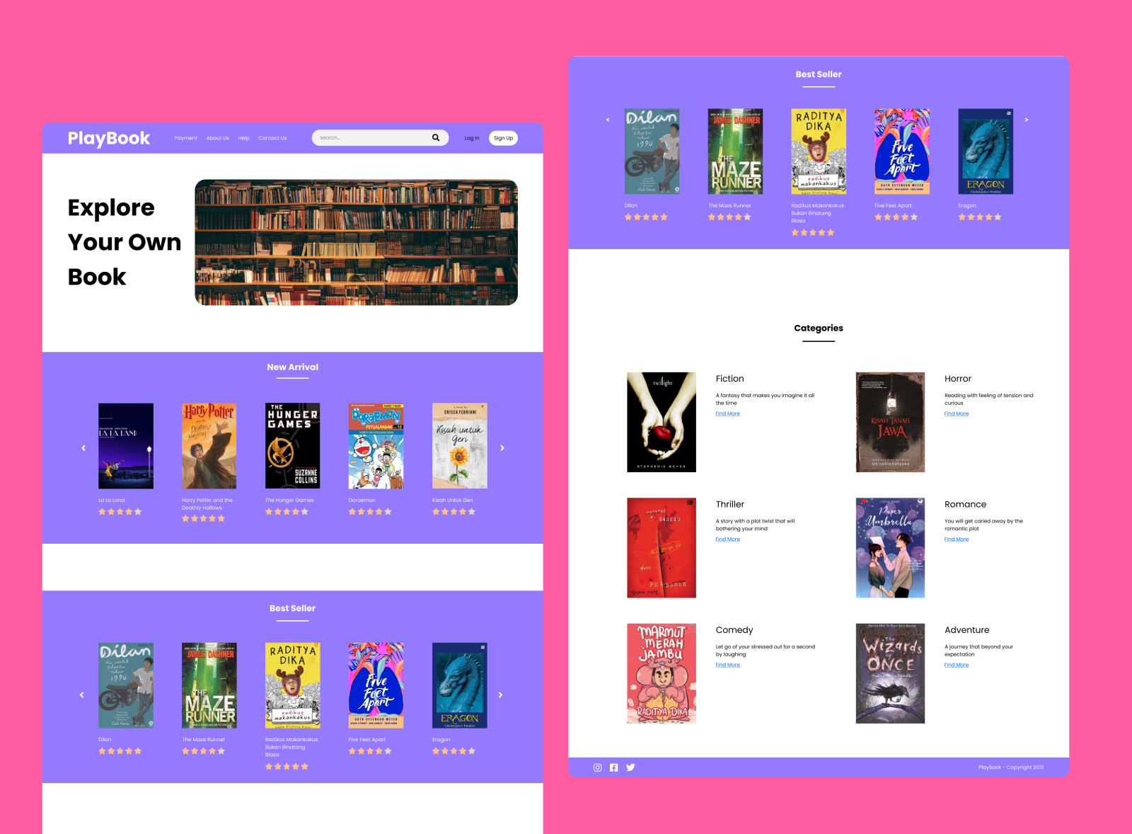 Web Design - Book Store by Adi Yustian on Dribbble