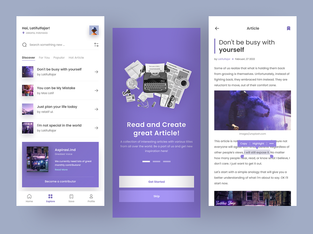 Browse thousands of Article images for design inspiration | Dribbble