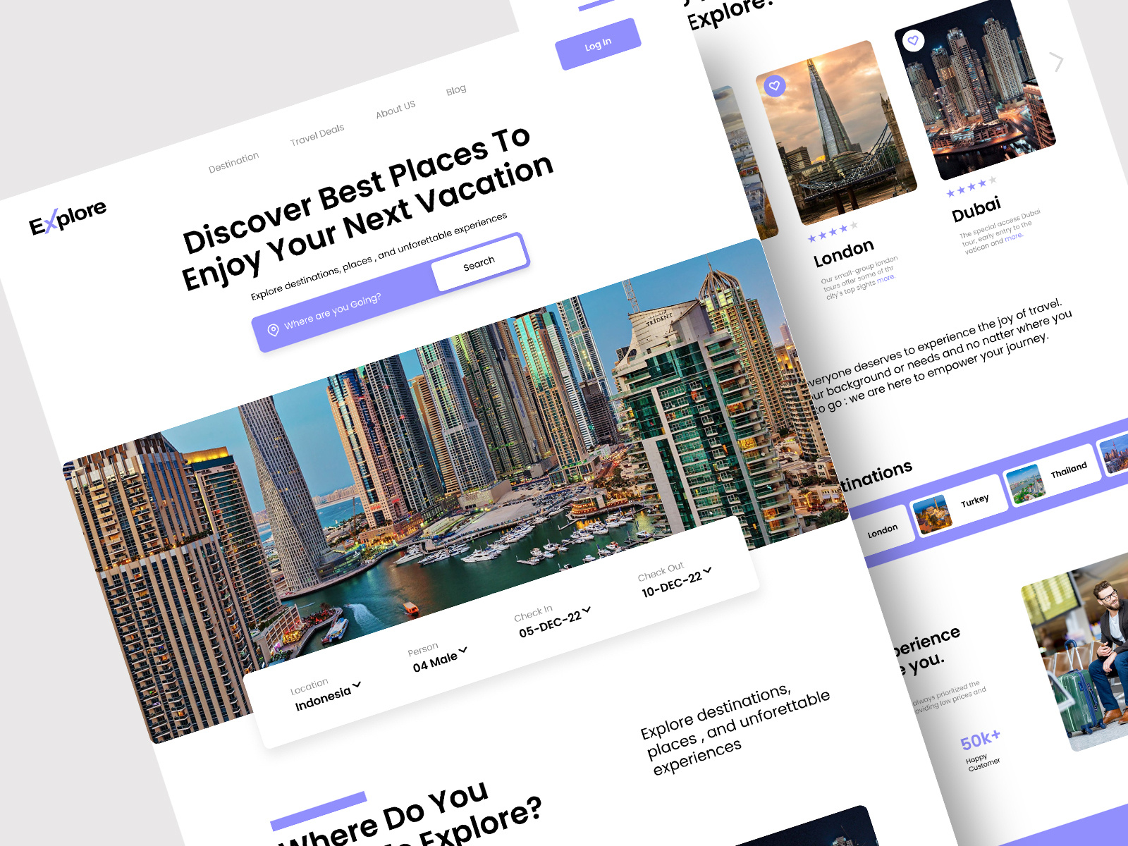 Explore World Tour Website by Hammad Mukhtar on Dribbble