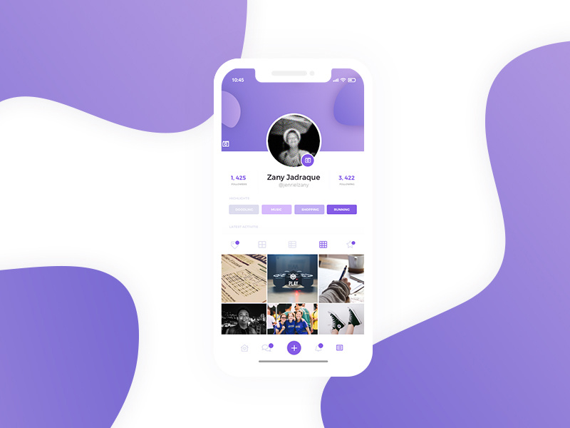 Hobby App Profile Page by jenrielzany on Dribbble