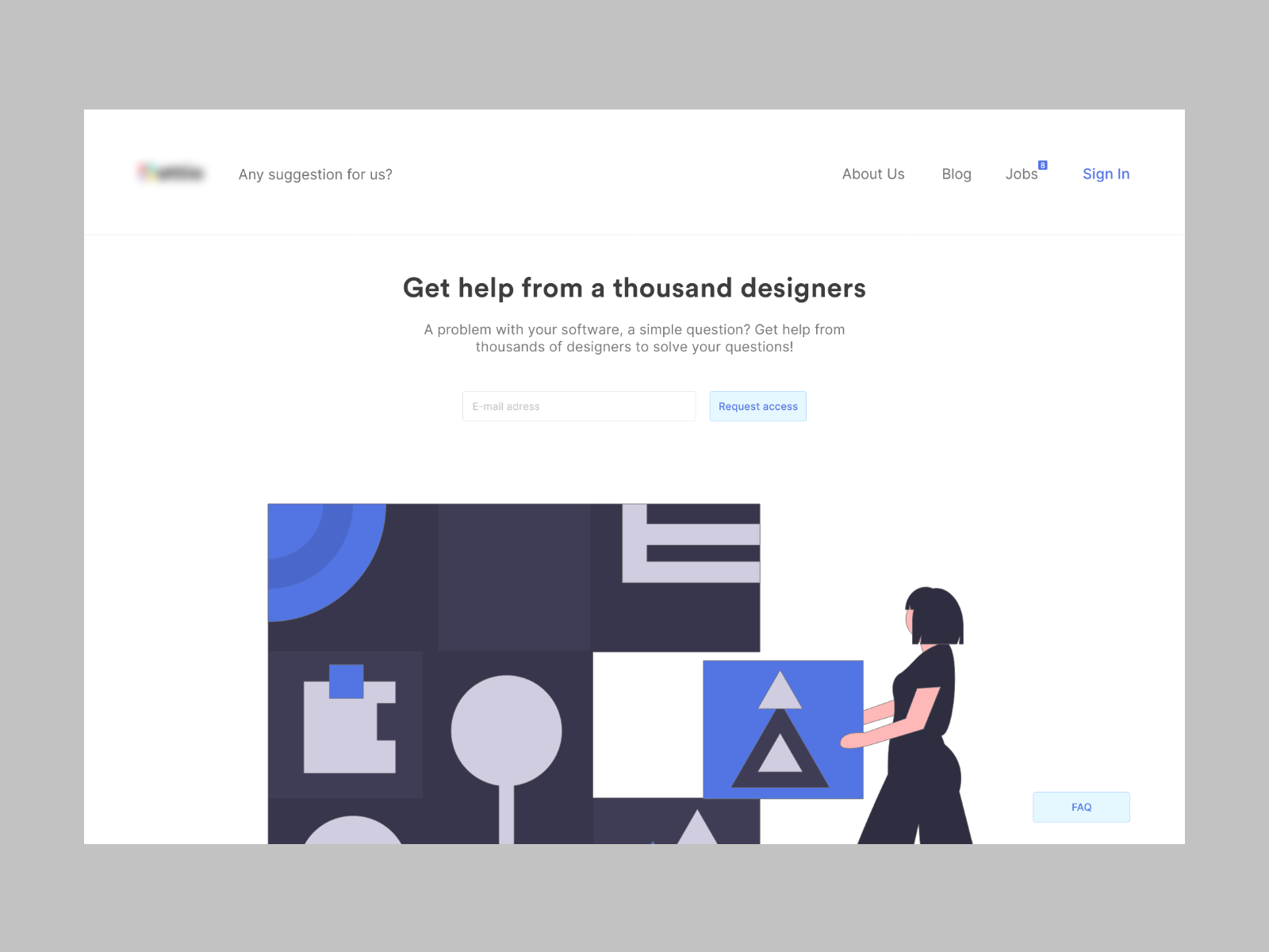 Home page for a designer network by Alexandre Pinot on Dribbble