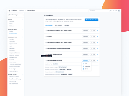 Manage Custom Filter by Eugen Eşanu on Dribbble