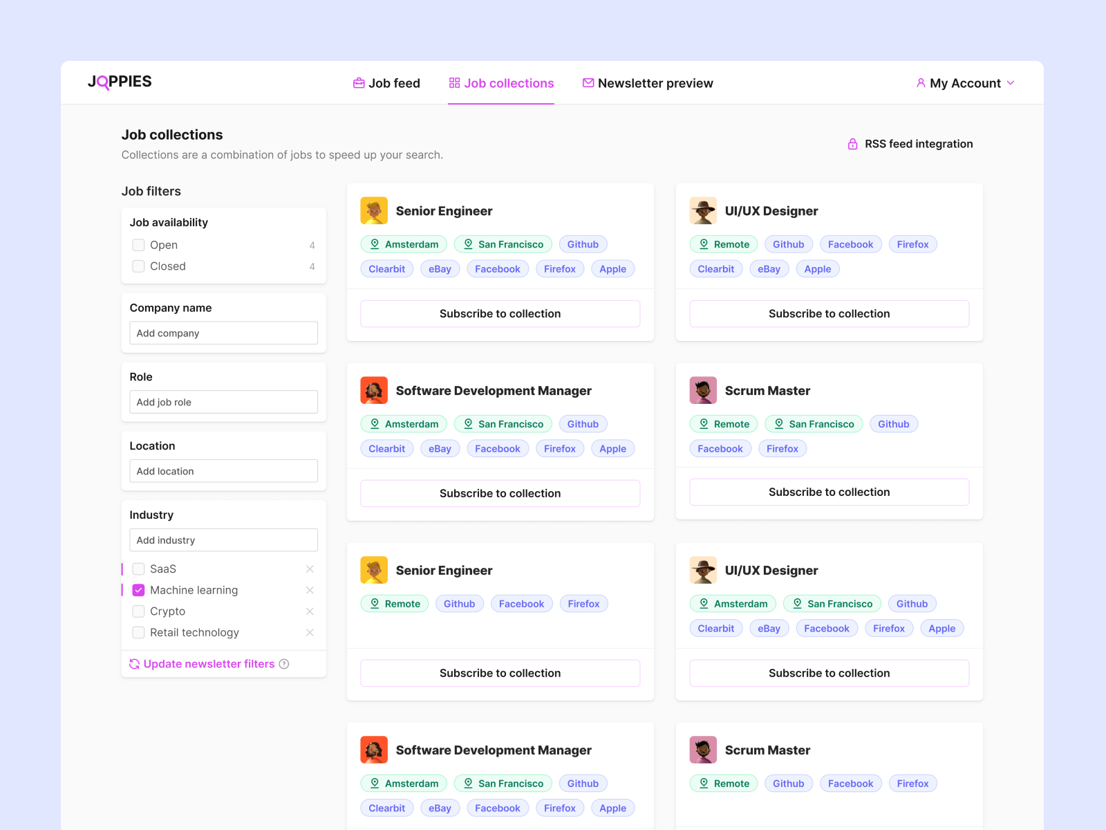 Jobs collection (alternative layout) by Eugen Eşanu on Dribbble
