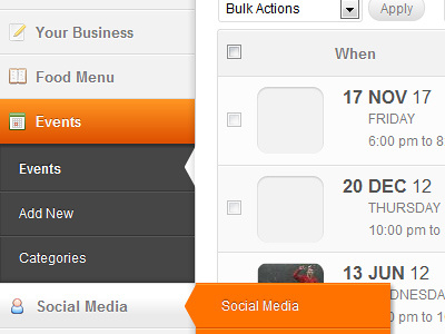 Custom WordPress UI by Noel Tock on Dribbble