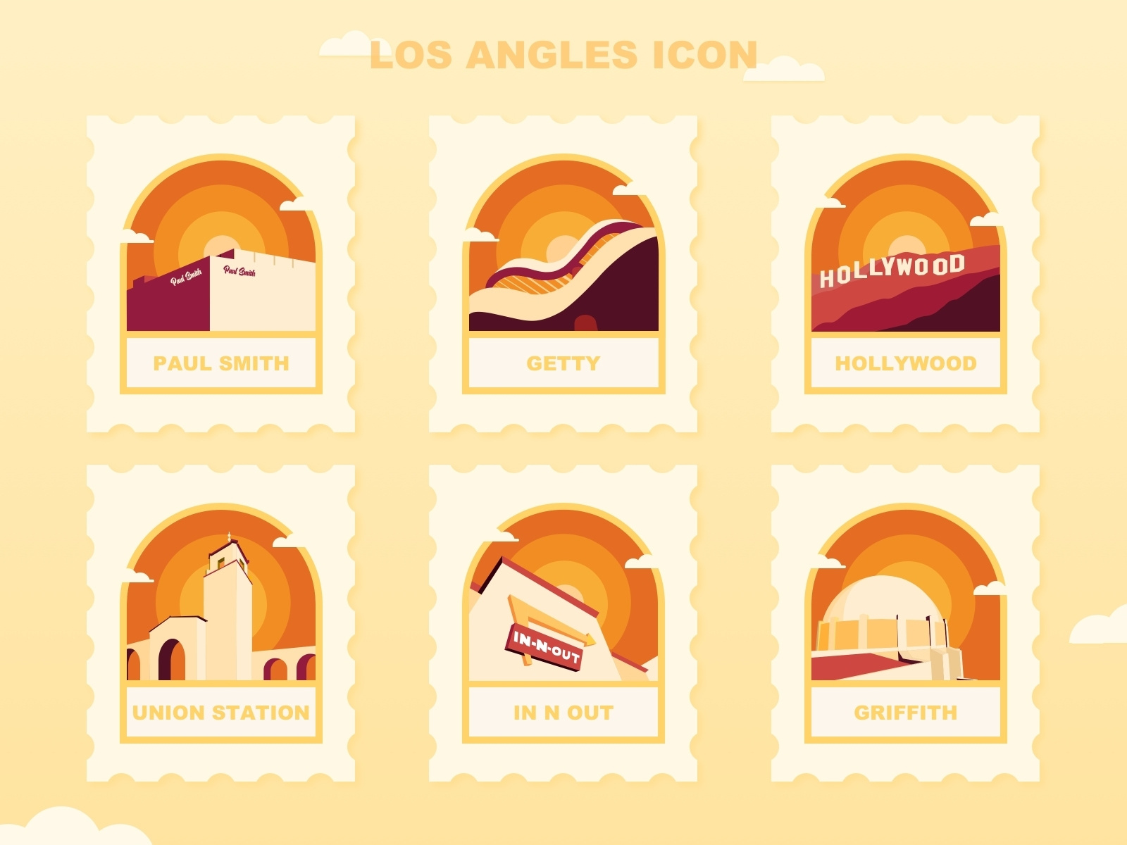 Los Angeles Building Icon 洛杉矶建筑图标 by Dan on Dribbble