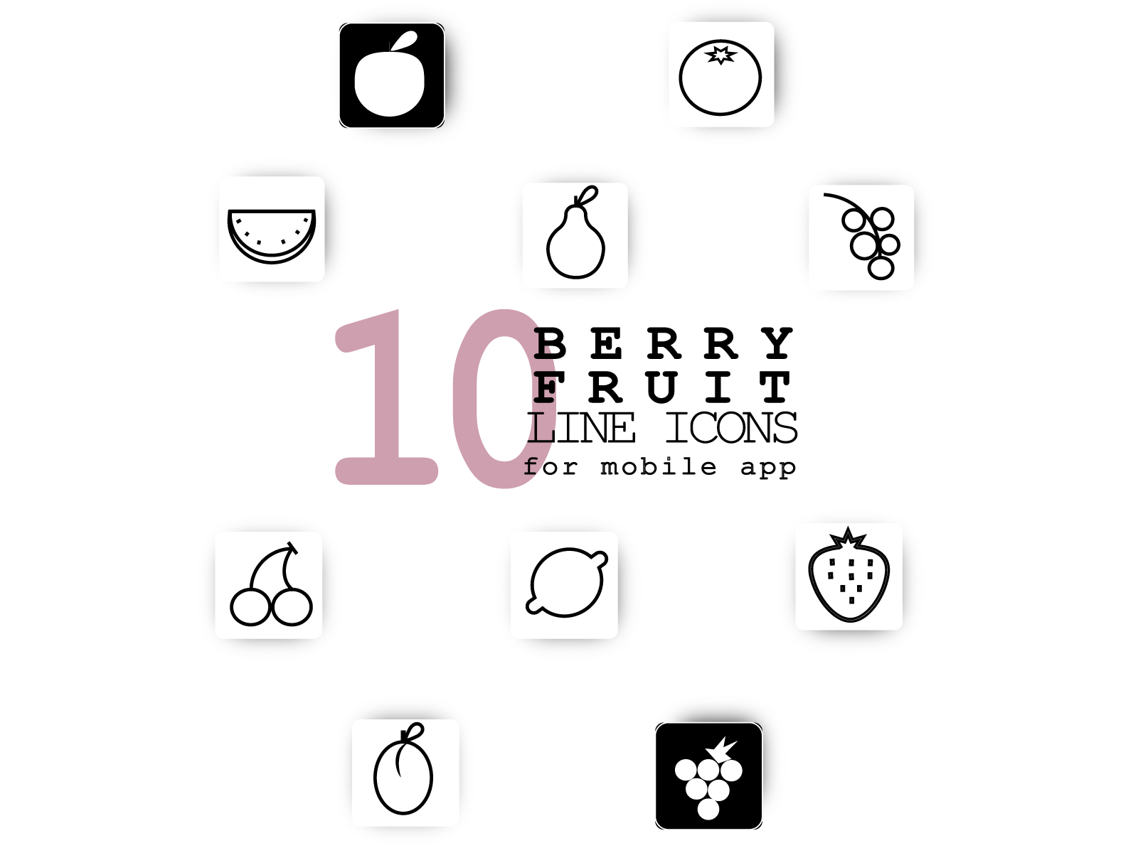 10Fruit Berry line icons by Polina Pustovoit on Dribbble