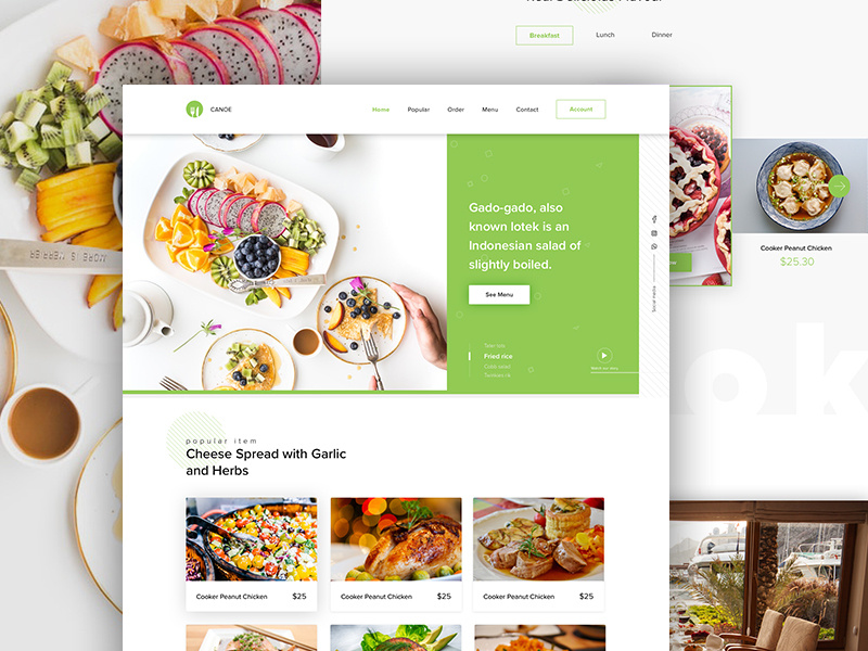Restaurant Website Homepage by Raf Redwan for Crunchy on Dribbble