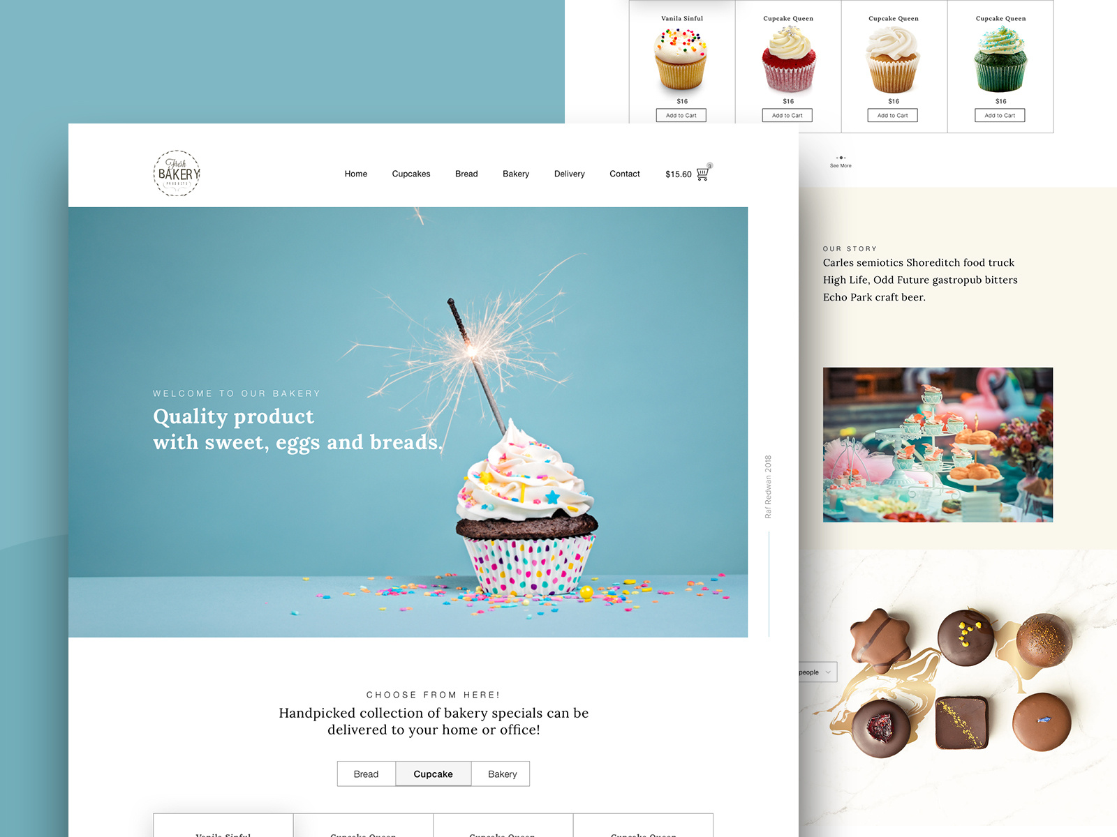 Bakery - Cake shop Website Design by Raf Redwan for Crunchy on Dribbble
