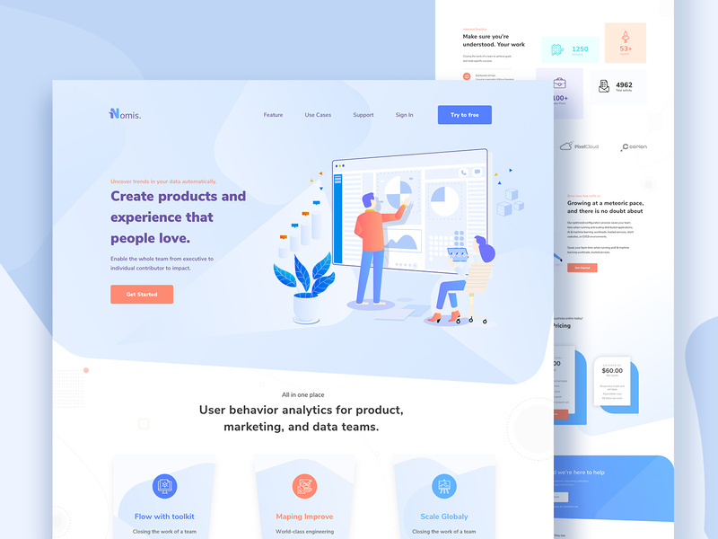 Nomis - Landing page by Raf Redwan for Crunchy on Dribbble