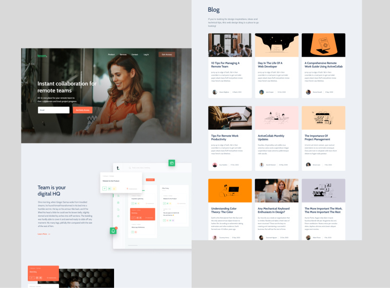 Concept team collaboration landing page/ UX UI by AlterEgoBox on Dribbble