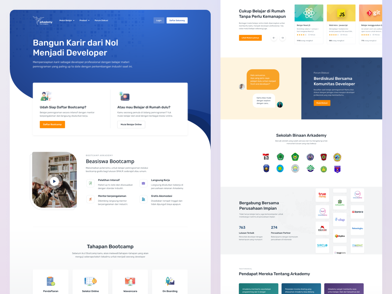 Arkademy - Landing Page by Panggih for Callour Studio on Dribbble
