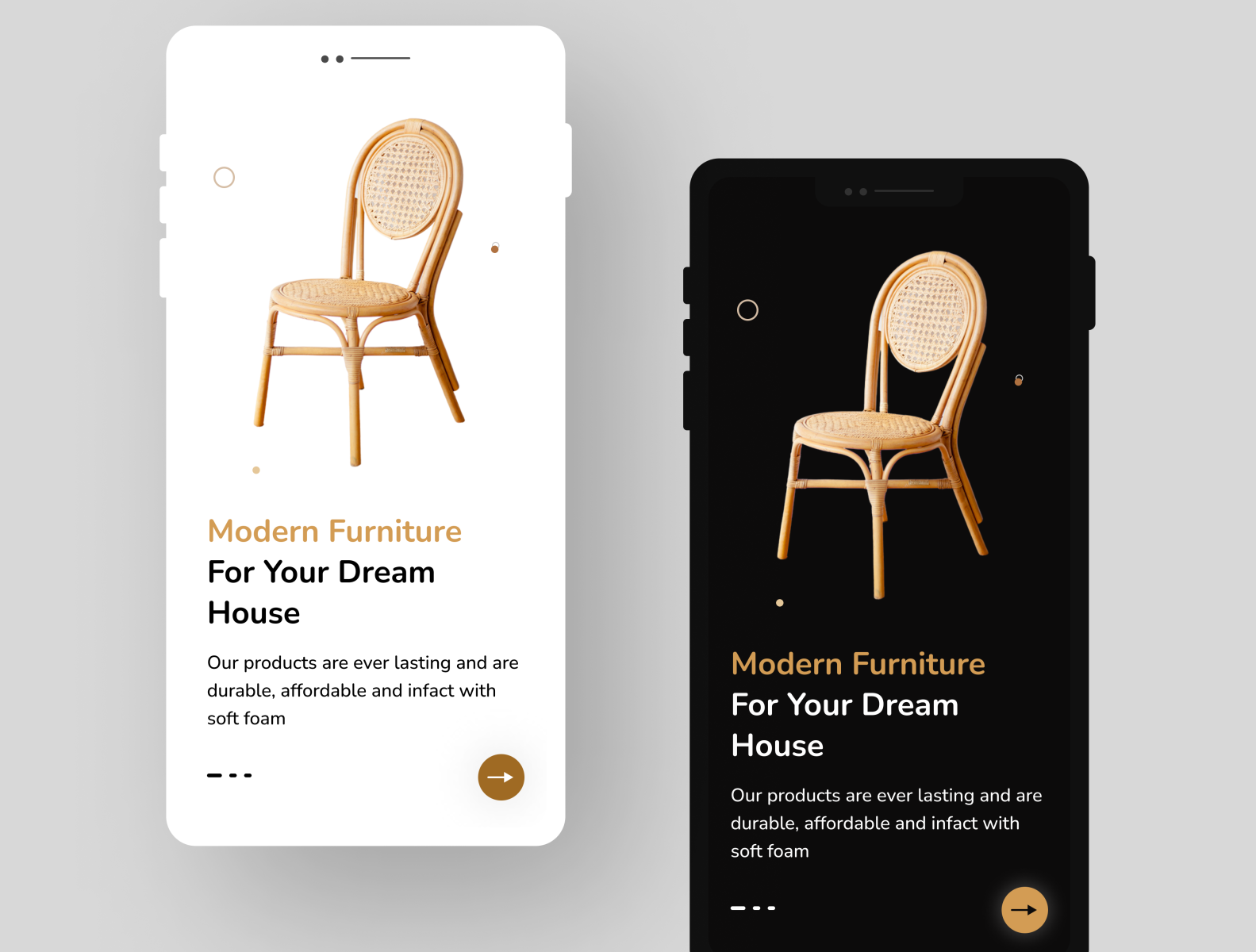 Onboarding screen inspo of a modern furniture shop mobile App by ...