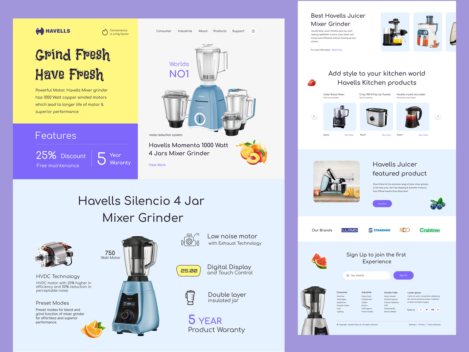 Mixer Grinder Website Landing page by shaheer on Dribbble