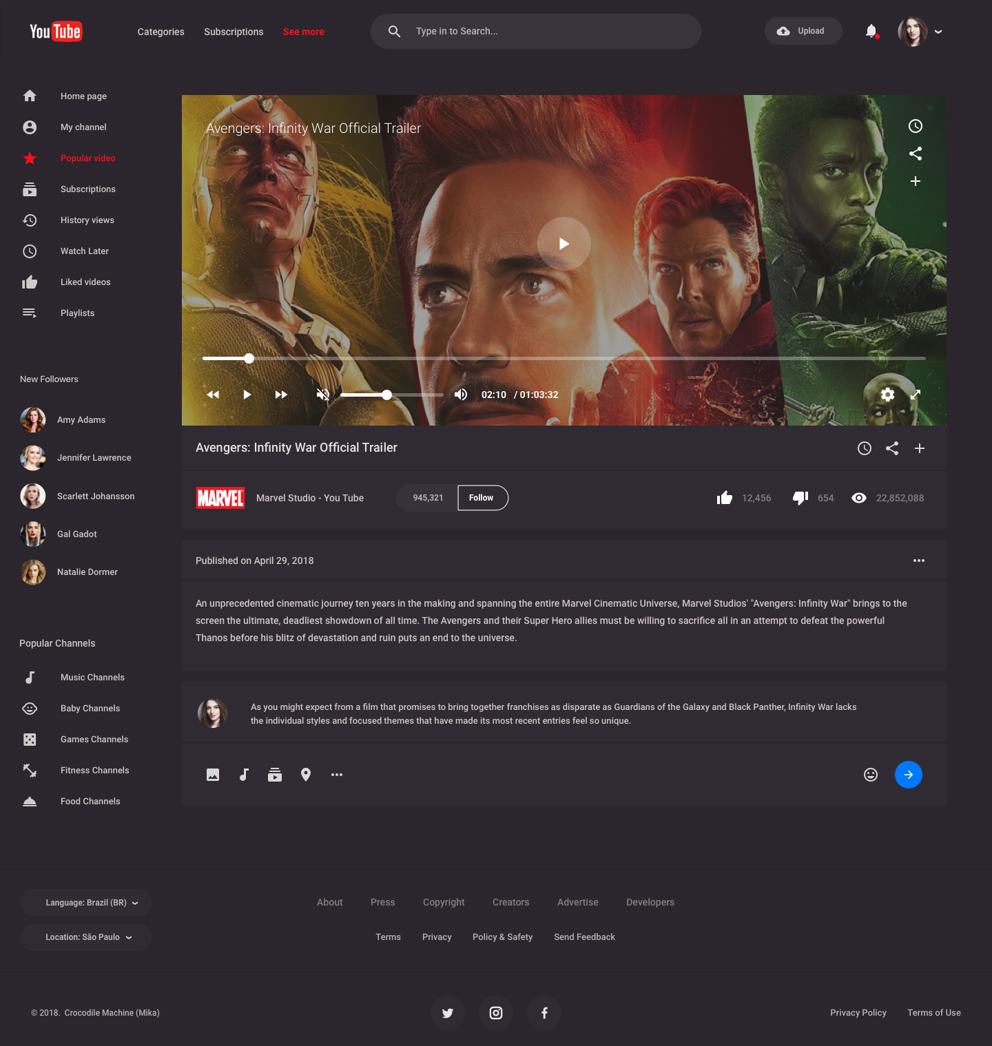 Youtube Redesign Concept - Light and Dark Version by Wagner Ramos 🇧🇷🇩🇪 ...