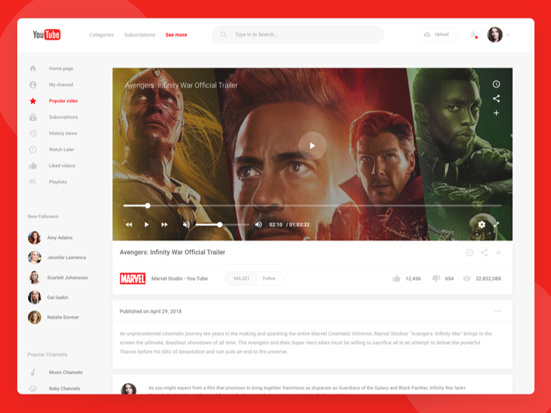 Youtube Redesign Concept - Light and Dark Version by Wagner Ramos 🇧🇷🇩🇪 ...