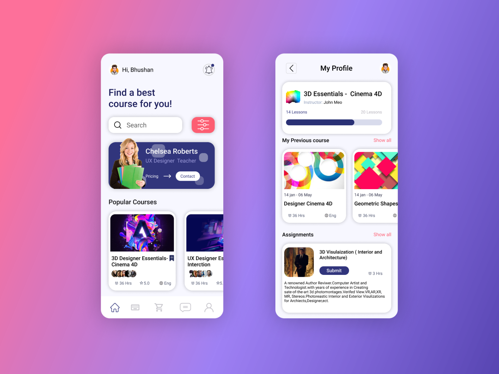 Design Course In Mobile App Design by Ashar on Dribbble