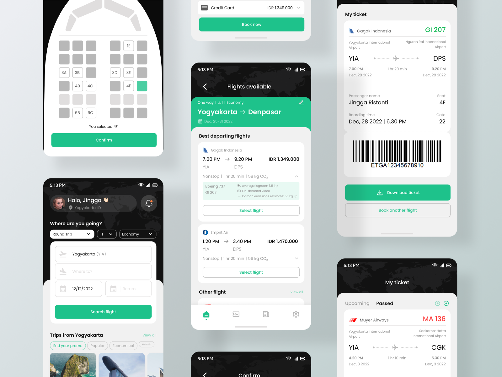 Flight booking app by Ady Suprayitno on Dribbble