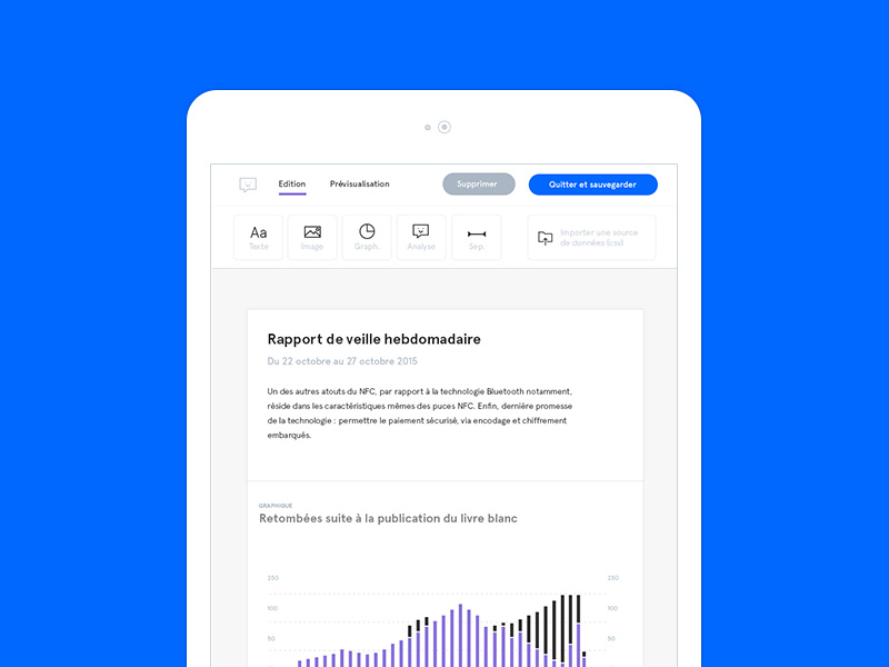 Send : report editor ui by Samuel Medvedowsky on Dribbble