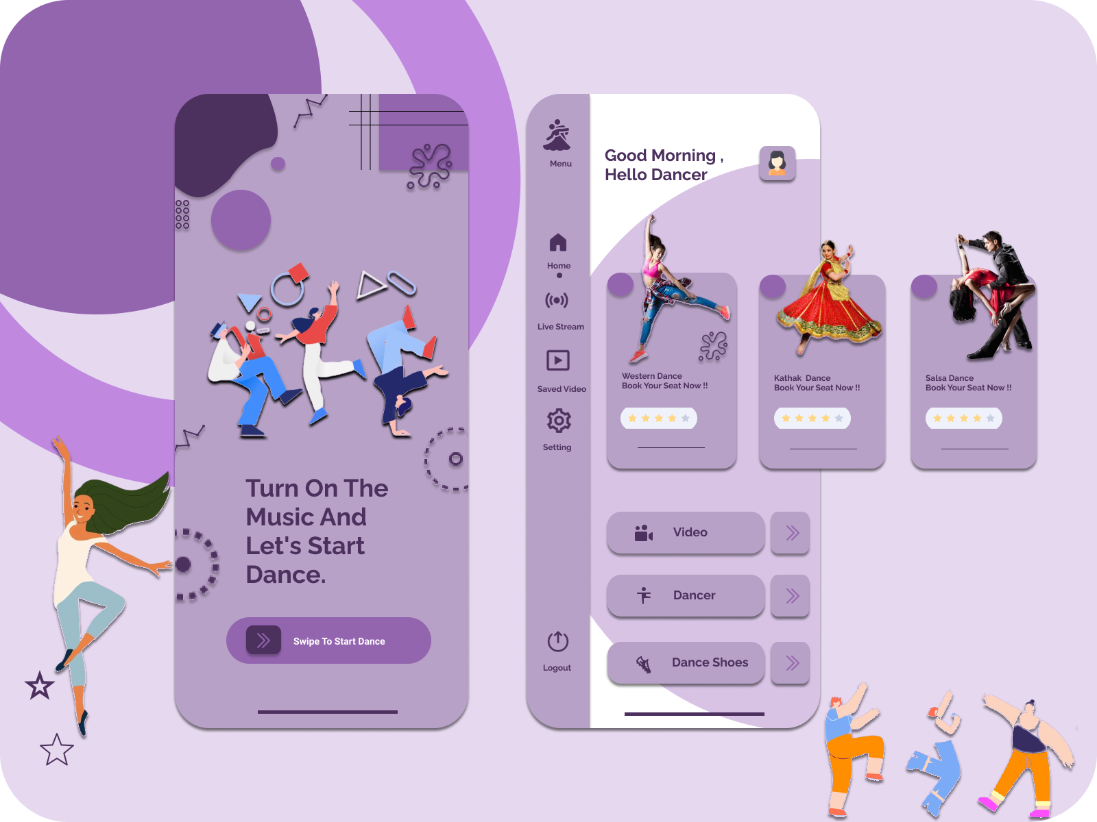 Dance App by Dhanshree Patangrao on Dribbble