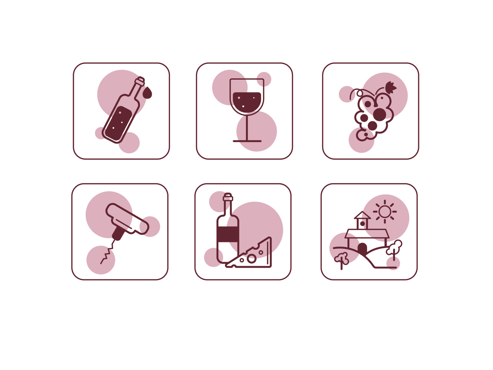 Simple wine icons by Kaganovich Marina on Dribbble