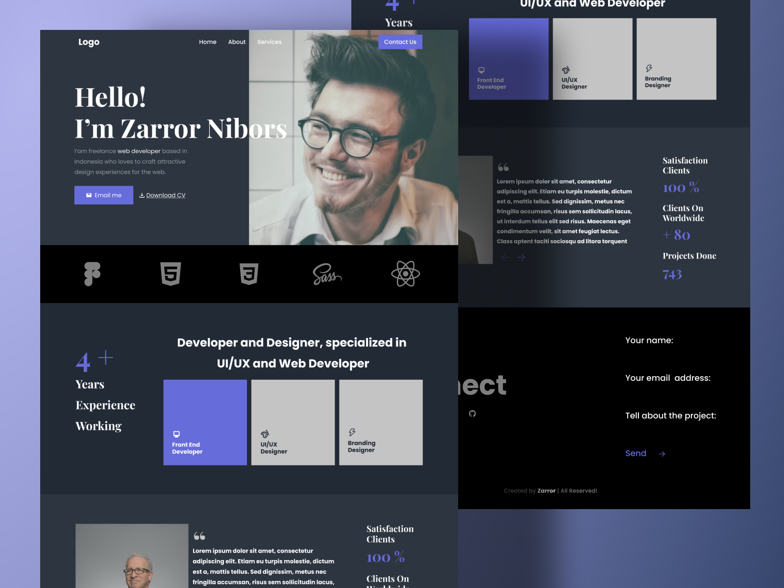 Personal Portfolio Website by Dliya' Zarror Nibros on Dribbble