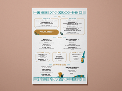 Latin American Restaurant Menu Design | Cocktail Menu by Kelsey Leigh ...