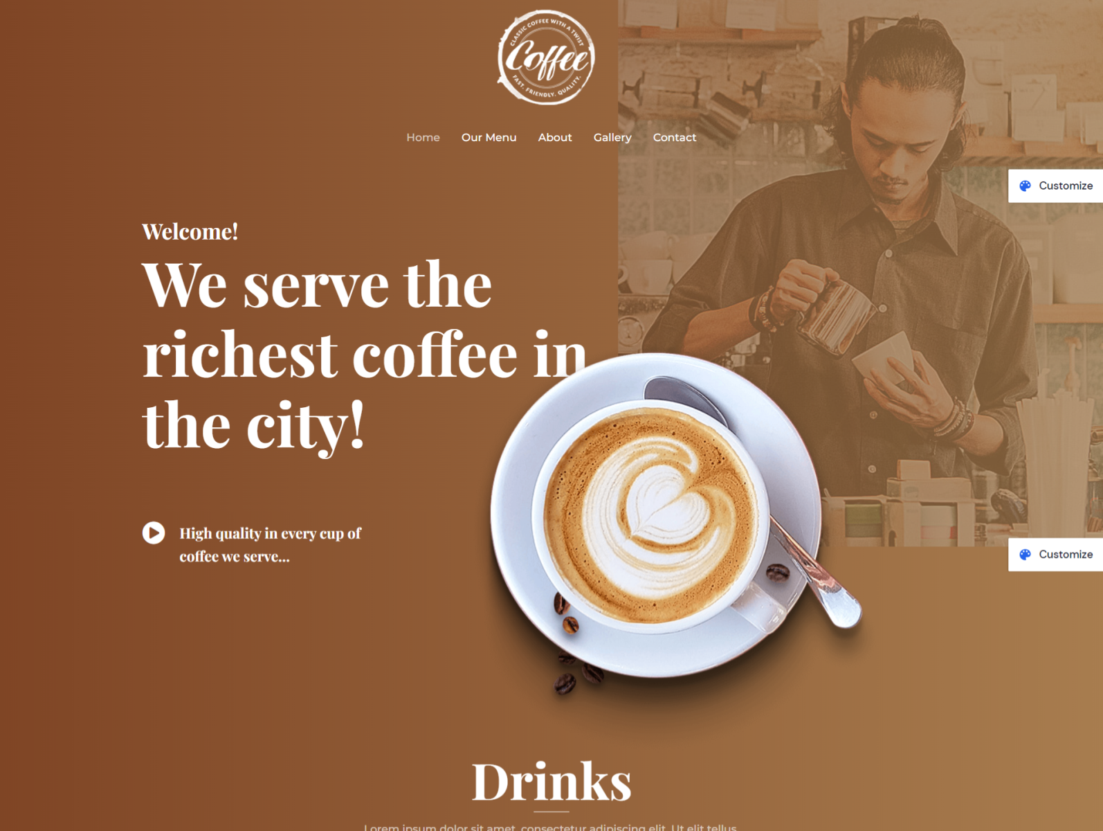 Coffee Shop Website Landing Page by Naim Khan Joy on Dribbble
