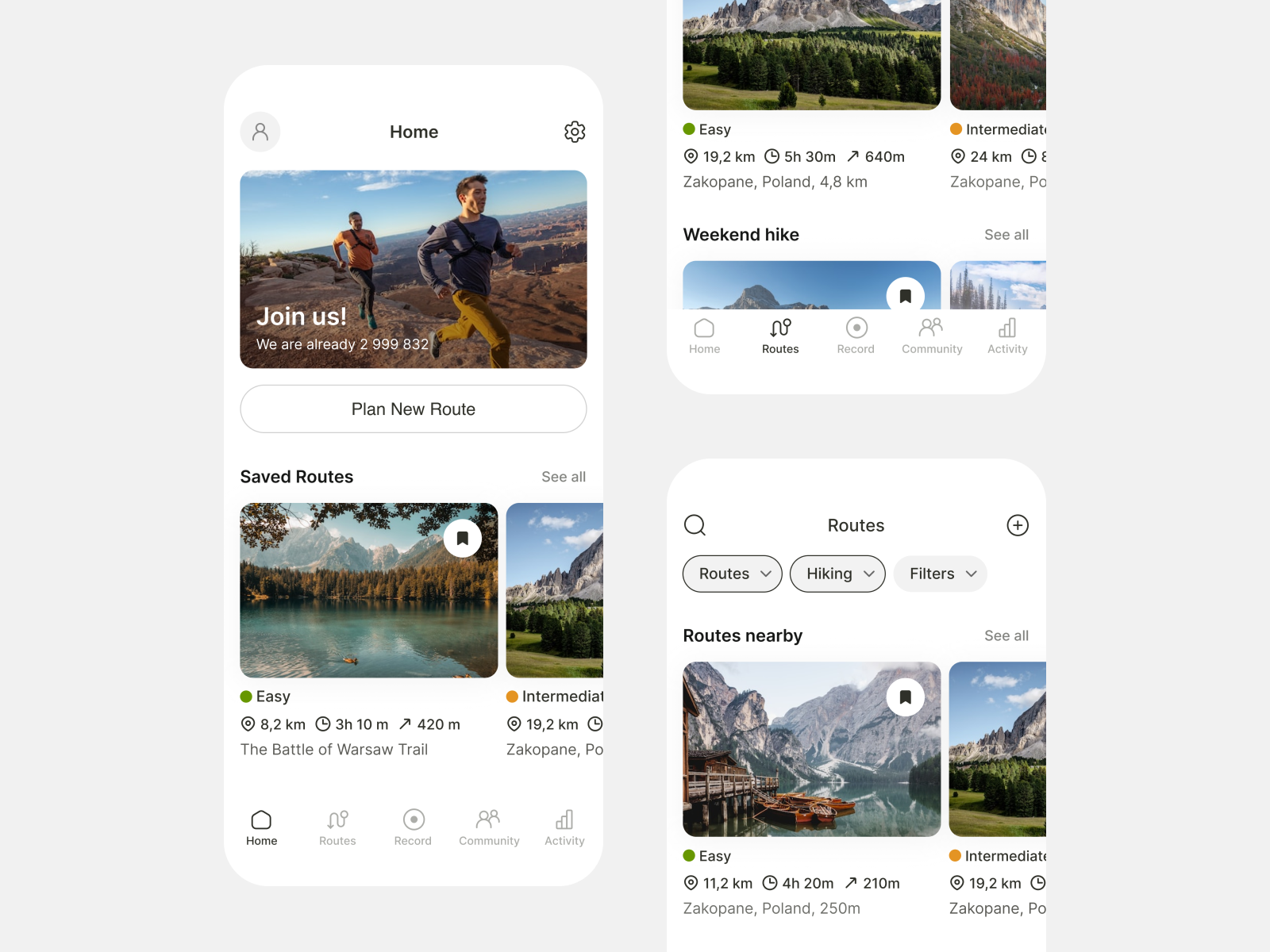 Route Planner & Tracker – Fitness app by Kseniya Beliauskaya on Dribbble