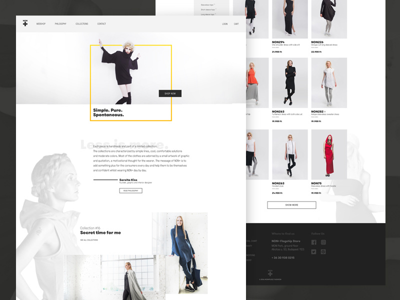 Monochrome website by Gabriella Tóth on Dribbble