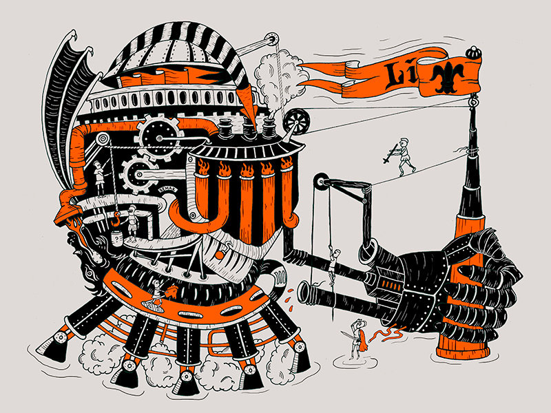 The FIERY MEDIEVAL MACHINE. by Oleg on Dribbble