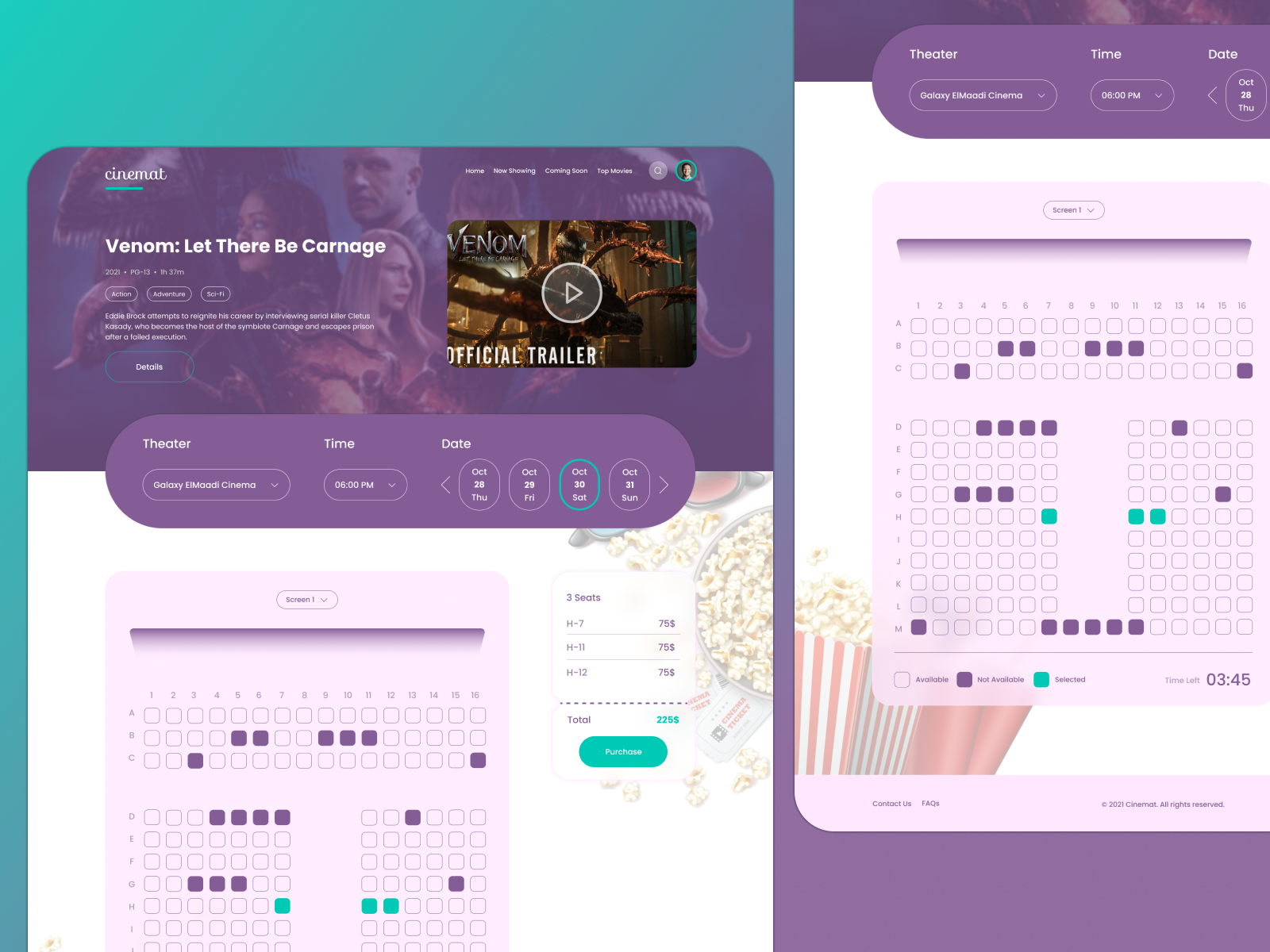 Cinema Booking Website - Booking Page by Mahmoud Mokhtar on Dribbble