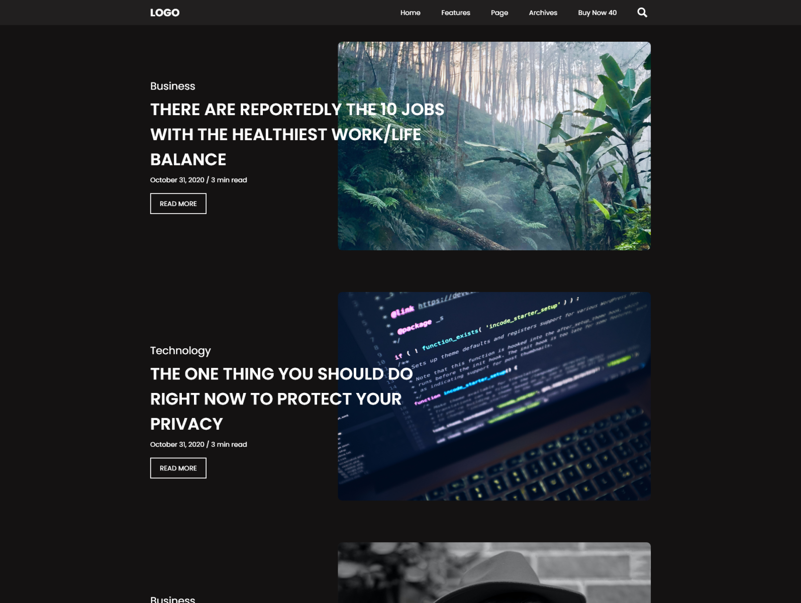 blog website ui by MohammadRafi on Dribbble