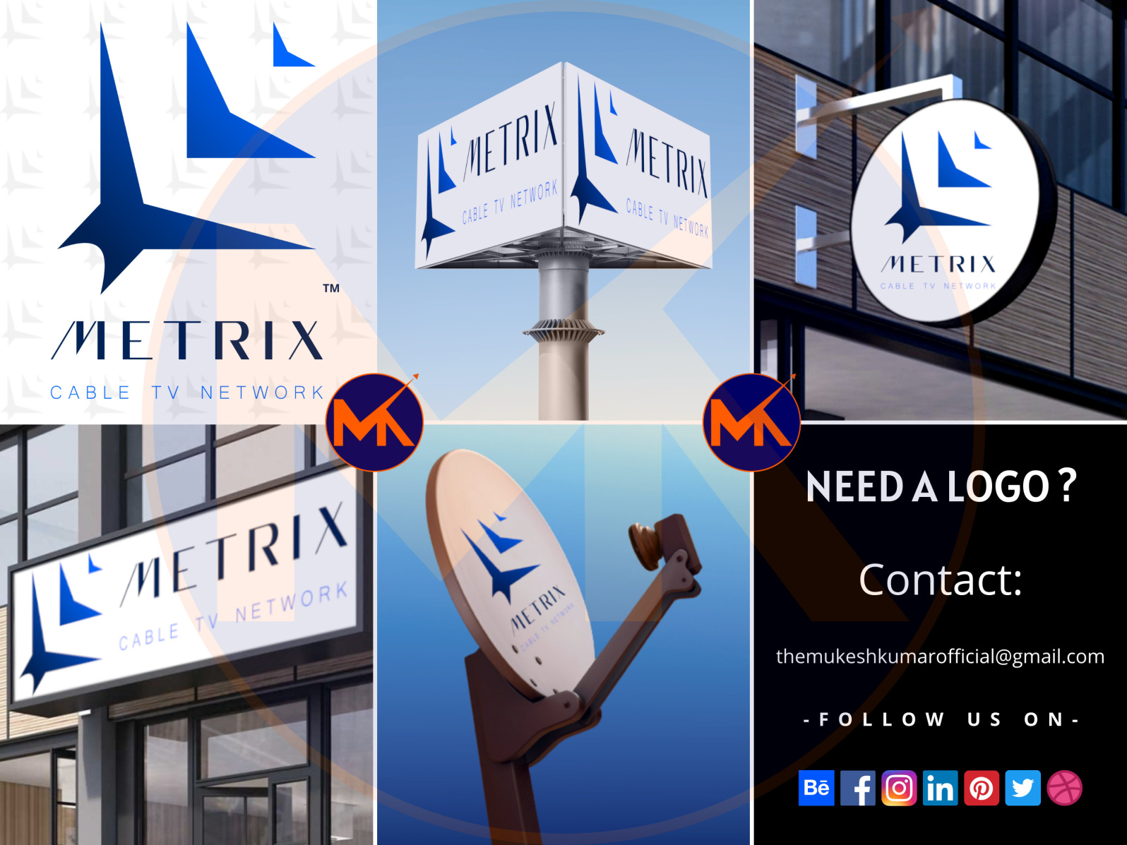 METRIX (CABLE TV NETWORK) LOGO DESIGN by Mukesh Kumar on Dribbble