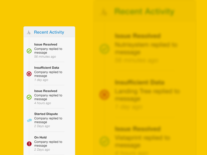 Recent activity timeline by nex_________ on Dribbble