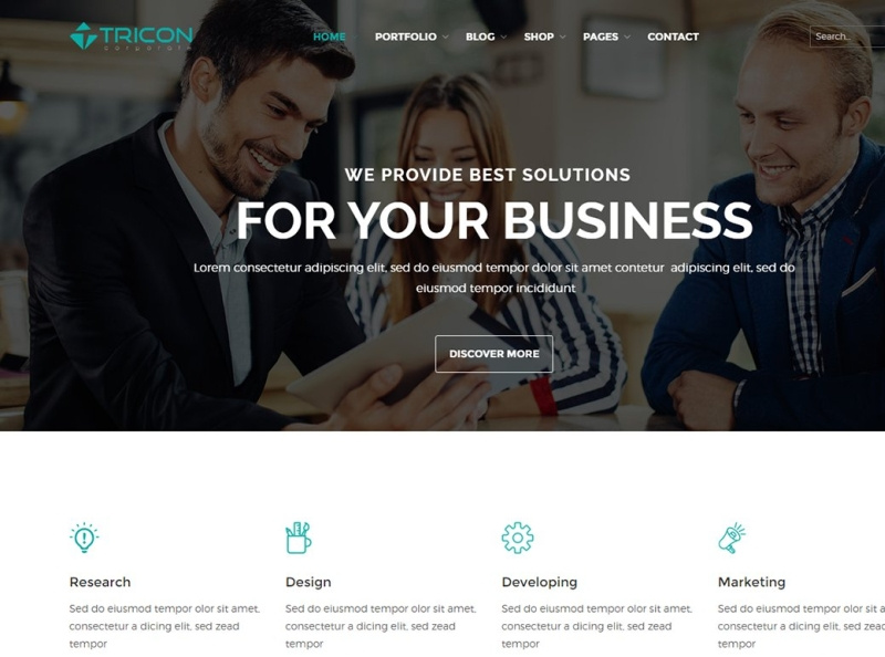 Tricon – Multipurpose WP Theme by Business Themes on Dribbble