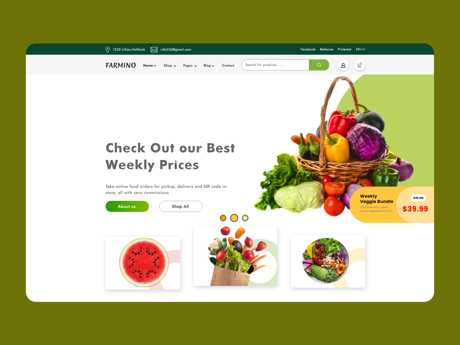 Vegetable shopping website by Abdulla on Dribbble