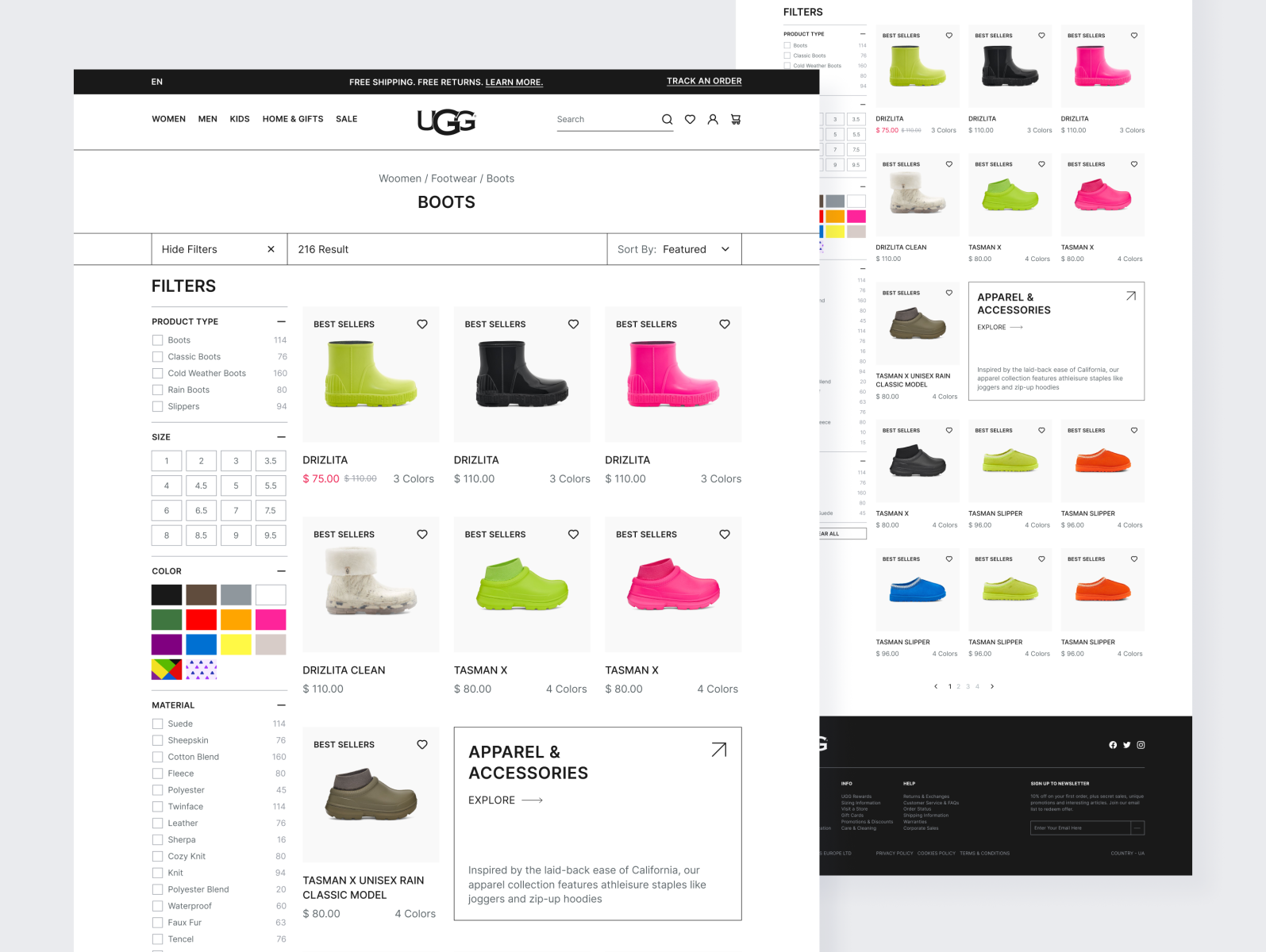 Products Category UGG concept by Helen Psareva on Dribbble